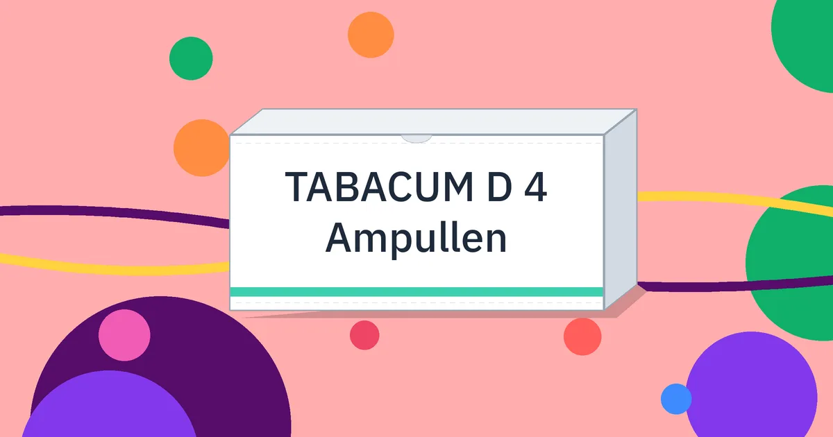 Symbolbild: Packung mit der Aufschrift TABACUM D 4 Ampullen (PZN 11708593) – Verfügbarkeit und Bezug in Apotheken in Frankfurt am Main
