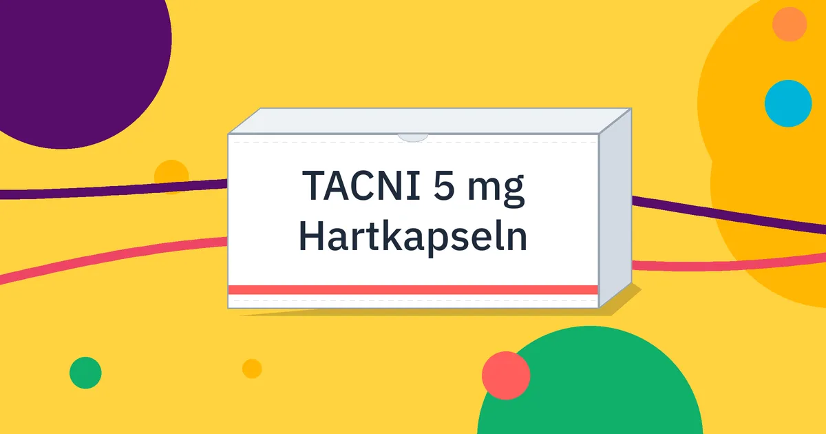 Symbolbild: Packung mit der Aufschrift TACNI 5 mg Hartkapseln (PZN 08879196) – Verfügbarkeit und Bezug in Apotheken in Frankfurt am Main