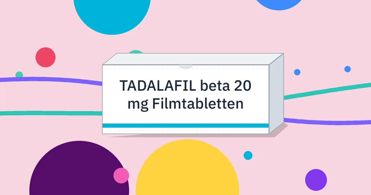 Symbolbild: Packung mit der Aufschrift TADALAFIL beta 20 mg Filmtabletten (PZN 13700325) – Verfügbarkeit und Bezug in Apotheken in Frankfurt am Main