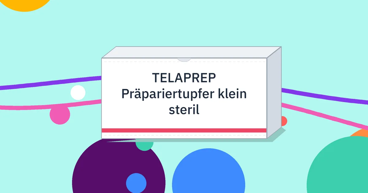Symbolbild: Packung mit der Aufschrift TELAPREP Präpariertupfer klein steril (PZN 06642107) – Verfügbarkeit und Bezug in Apotheken in Frankfurt am Main