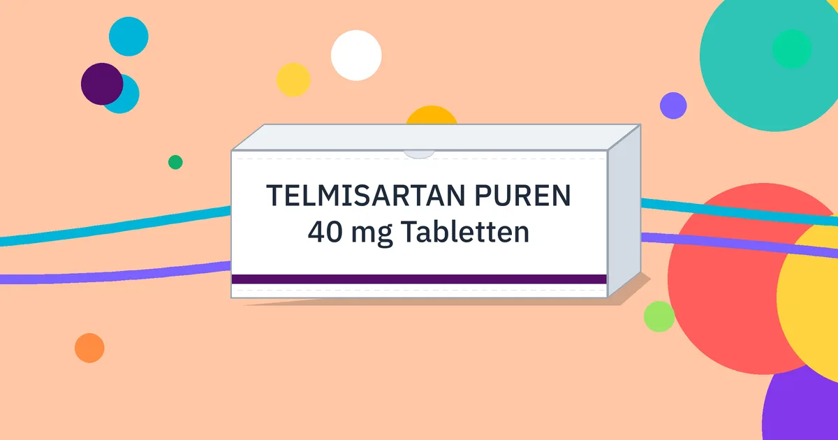 Symbolbild: Packung mit der Aufschrift TELMISARTAN PUREN 40 mg Tabletten (PZN 18457237) – Verfügbarkeit und Bezug in Apotheken in Frankfurt am Main