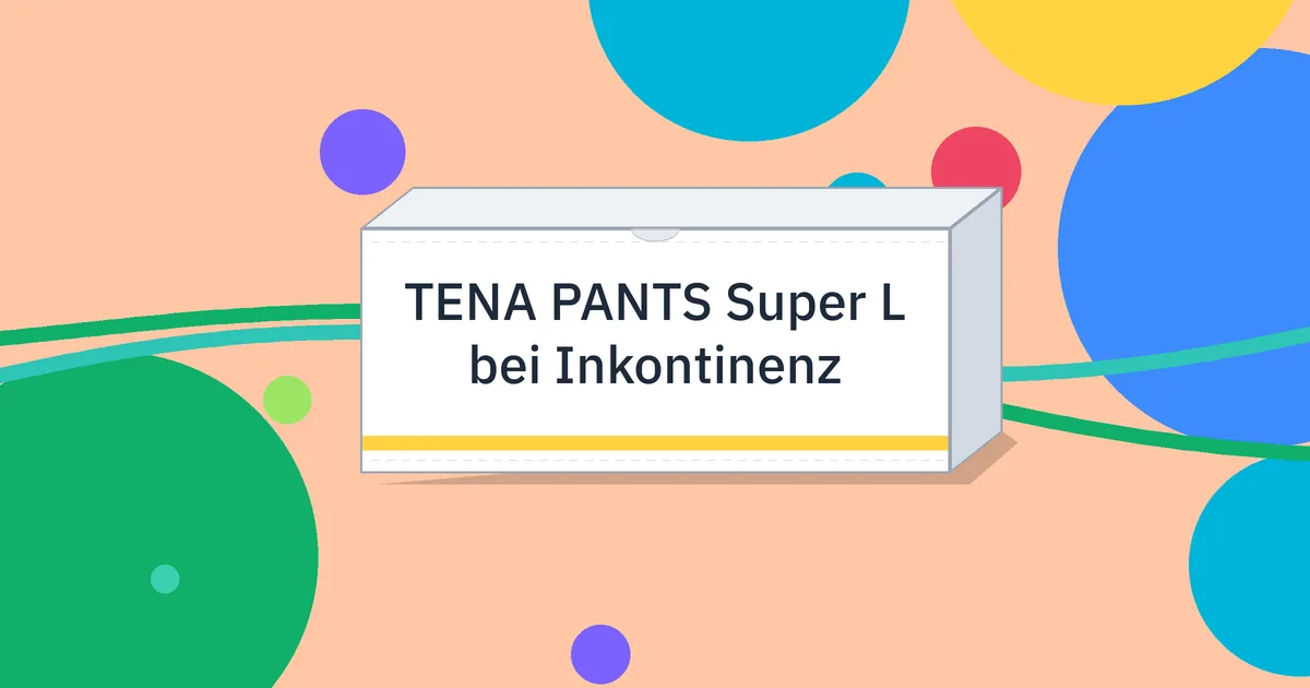 Symbolbild: Packung mit der Aufschrift TENA PANTS Super L bei Inkontinenz (PZN 15822216) – Verfügbarkeit und Bezug in Apotheken in Frankfurt am Main