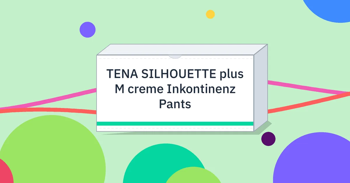 Symbolbild: Packung mit der Aufschrift TENA SILHOUETTE plus M creme Inkontinenz Pants (PZN 18664982) – Verfügbarkeit und Bezug in Apotheken in Frankfurt am Main