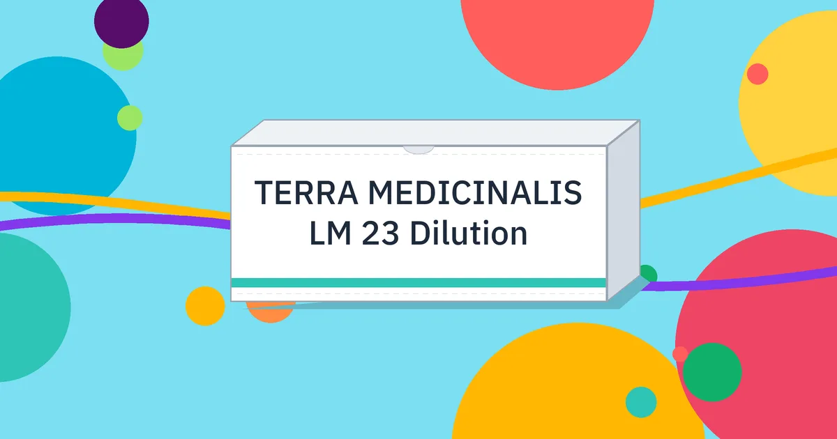 Symbolbild: Packung mit der Aufschrift TERRA MEDICINALIS LM 23 Dilution (PZN 13217215) – Verfügbarkeit und Bezug in Apotheken in Frankfurt am Main