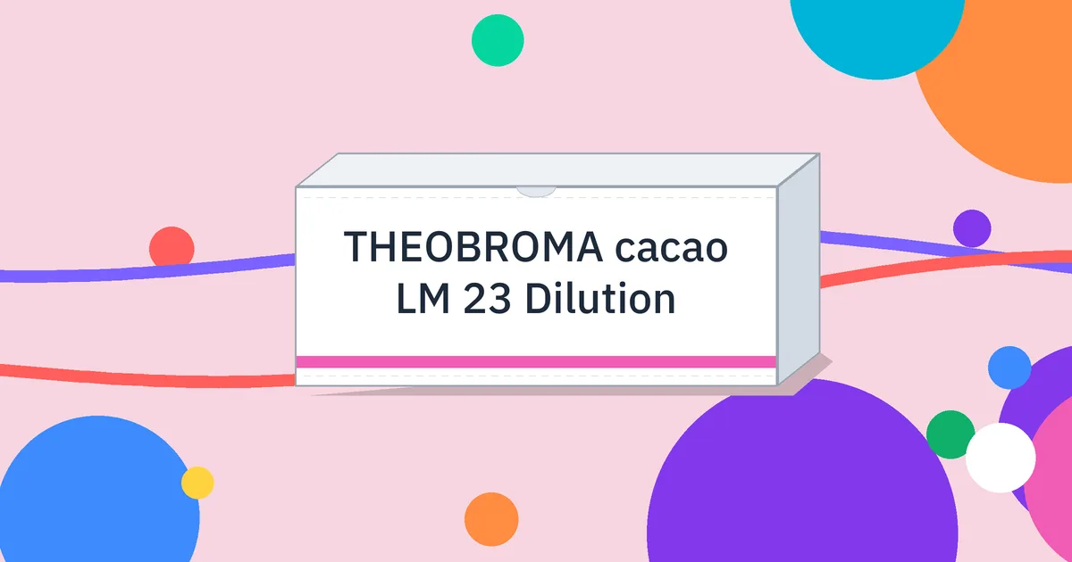 Symbolbild: Packung mit der Aufschrift THEOBROMA cacao LM 23 Dilution (PZN 13219898) – Verfügbarkeit und Bezug in Apotheken in Frankfurt am Main