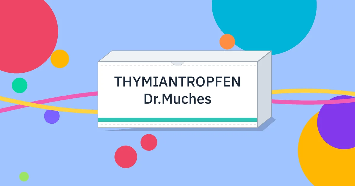 Symbolbild: Packung mit der Aufschrift THYMIANTROPFEN Dr.Muches (PZN 12546661) – Verfügbarkeit und Bezug in Apotheken in Frankfurt am Main
