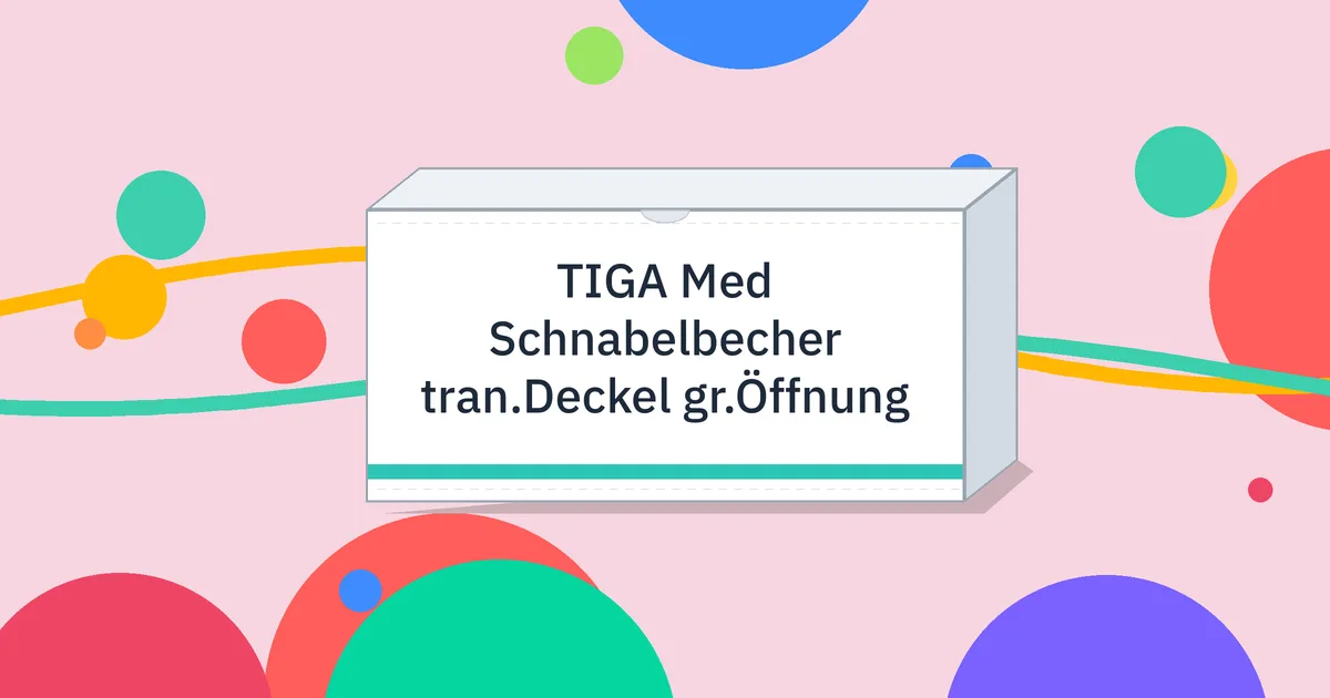 Symbolbild: Packung mit der Aufschrift TIGA Med Schnabelbecher tran.Deckel gr.Öffnung (PZN 06839198) – Verfügbarkeit und Bezug in Apotheken in Frankfurt am Main