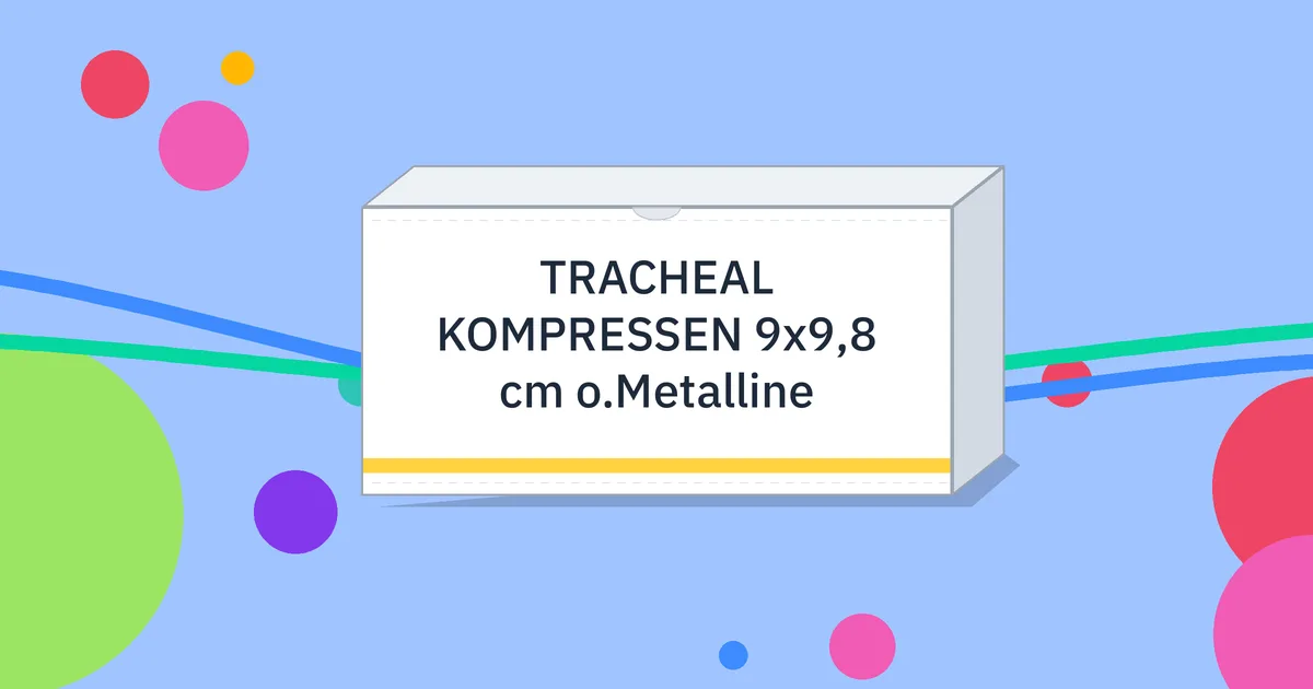 Symbolbild: Packung mit der Aufschrift TRACHEAL KOMPRESSEN 9x9,8 cm o.Metalline (PZN 04770491) – Verfügbarkeit und Bezug in Apotheken in Frankfurt am Main