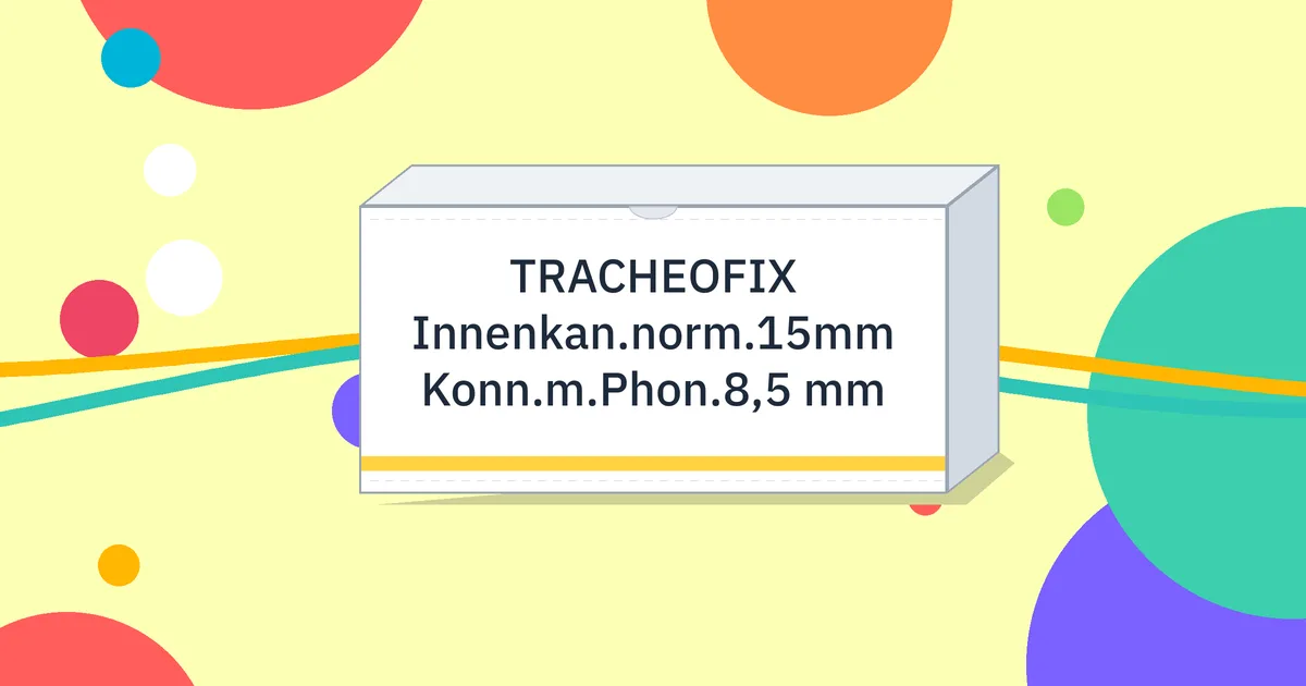 Symbolbild: Packung mit der Aufschrift TRACHEOFIX Innenkan.norm.15mm Konn.m.Phon.8,5 mm (PZN 04164862) – Verfügbarkeit und Bezug in Apotheken in Frankfurt am Main