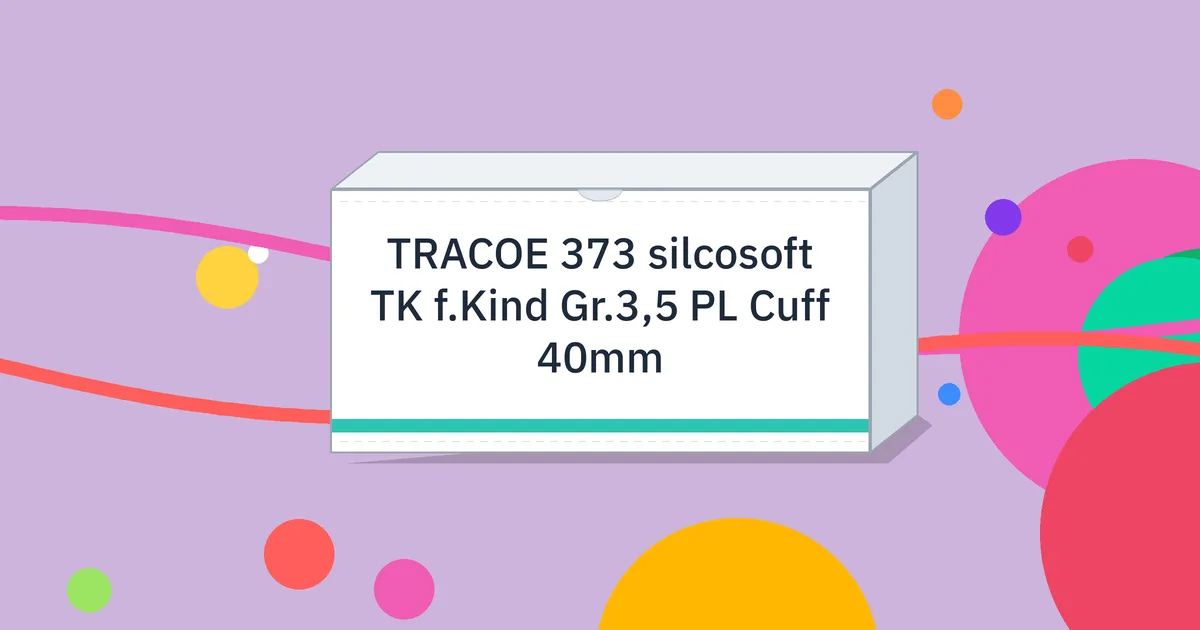 Symbolbild: Packung mit der Aufschrift TRACOE 373 silcosoft TK f.Kind Gr.3,5 PL Cuff 40mm (PZN 14316988) – Verfügbarkeit und Bezug in Apotheken in Frankfurt am Main
