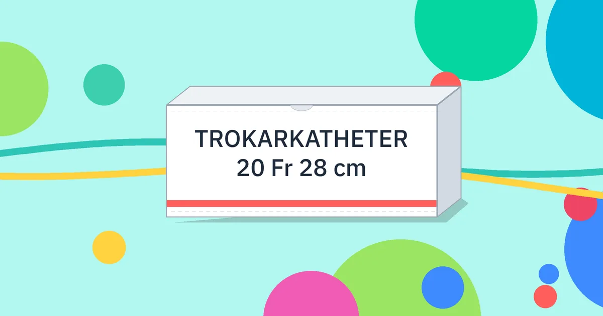 Symbolbild: Packung mit der Aufschrift TROKARKATHETER 20 Fr 28 cm (PZN 07336789) – Verfügbarkeit und Bezug in Apotheken in Frankfurt am Main