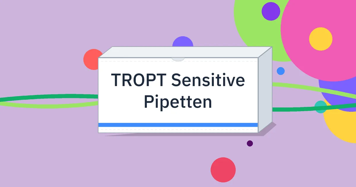 Symbolbild: Packung mit der Aufschrift TROPT Sensitive Pipetten (PZN 08420718) – Verfügbarkeit und Bezug in Apotheken in Frankfurt am Main
