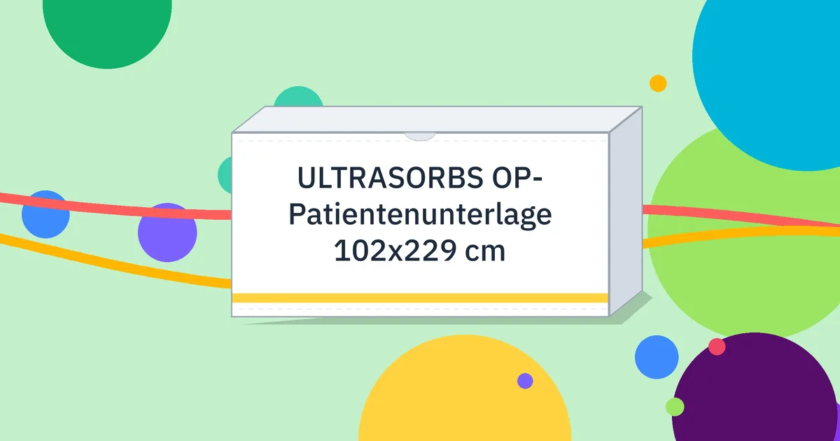 Symbolbild: Packung mit der Aufschrift ULTRASORBS OP-Patientenunterlage 102x229 cm (PZN 01554769) – Verfügbarkeit und Bezug in Apotheken in Frankfurt am Main