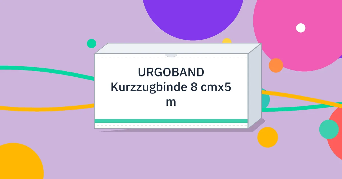 Symbolbild: Packung mit der Aufschrift URGOBAND Kurzzugbinde 8 cmx5 m (PZN 03844773) – Verfügbarkeit und Bezug in Apotheken in Frankfurt am Main