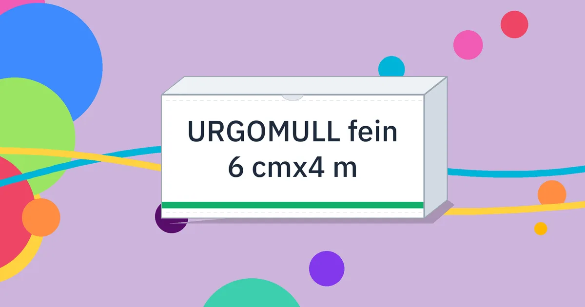 Symbolbild: Packung mit der Aufschrift URGOMULL fein 6 cmx4 m (PZN 08672325) – Verfügbarkeit und Bezug in Apotheken in Frankfurt am Main