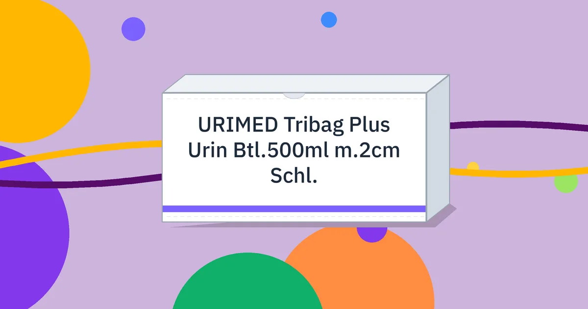 Symbolbild: Packung mit der Aufschrift URIMED Tribag Plus Urin Btl.500ml m.2cm Schl. (PZN 00853139) – Verfügbarkeit und Bezug in Apotheken in Frankfurt am Main