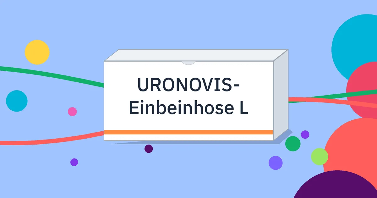 Symbolbild: Packung mit der Aufschrift URONOVIS-Einbeinhose L (PZN 19213537) – Verfügbarkeit und Bezug in Apotheken in Frankfurt am Main