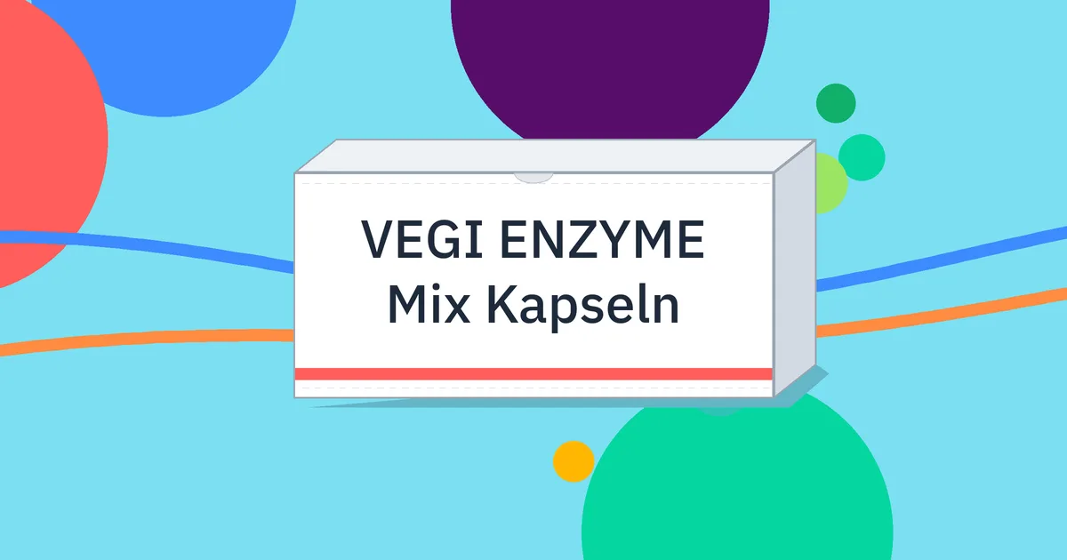 Symbolbild: Packung mit der Aufschrift VEGI ENZYME Mix Kapseln (PZN 12343633) – Verfügbarkeit und Bezug in Apotheken in Frankfurt am Main