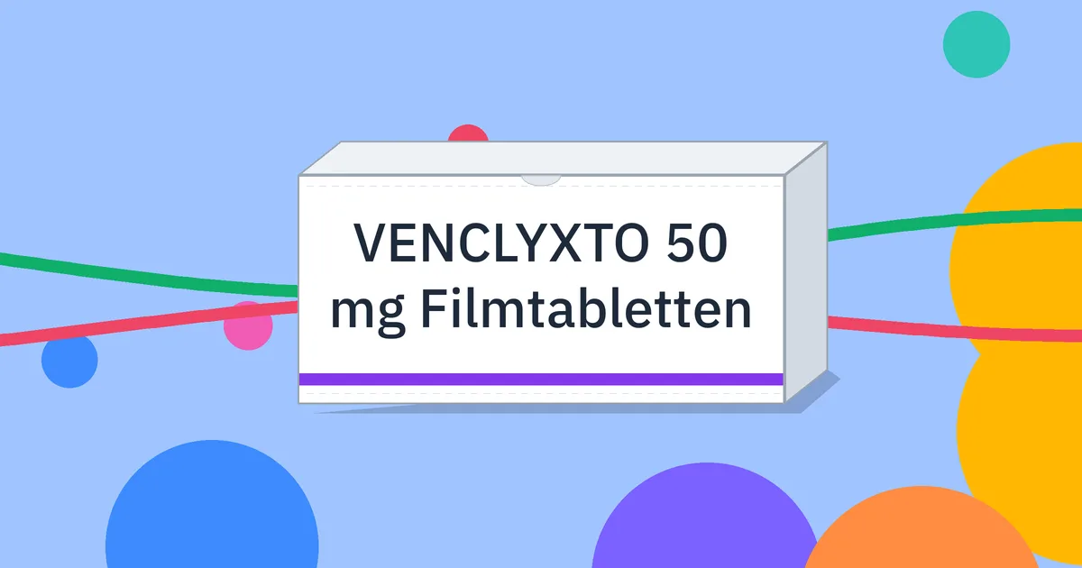 Symbolbild: Packung mit der Aufschrift VENCLYXTO 50 mg Filmtabletten (PZN 12448786) – Verfügbarkeit und Bezug in Apotheken in Frankfurt am Main