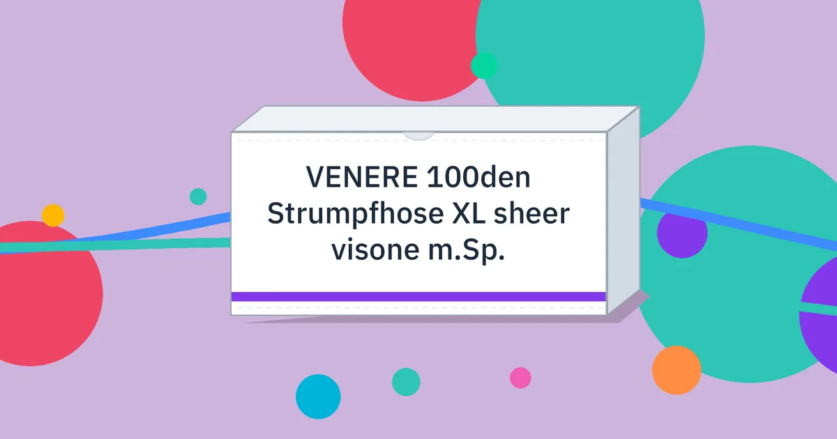 Symbolbild: Packung mit der Aufschrift VENERE 100den Strumpfhose XL sheer visone m.Sp. (PZN 16170951) – Verfügbarkeit und Bezug in Apotheken in Frankfurt am Main