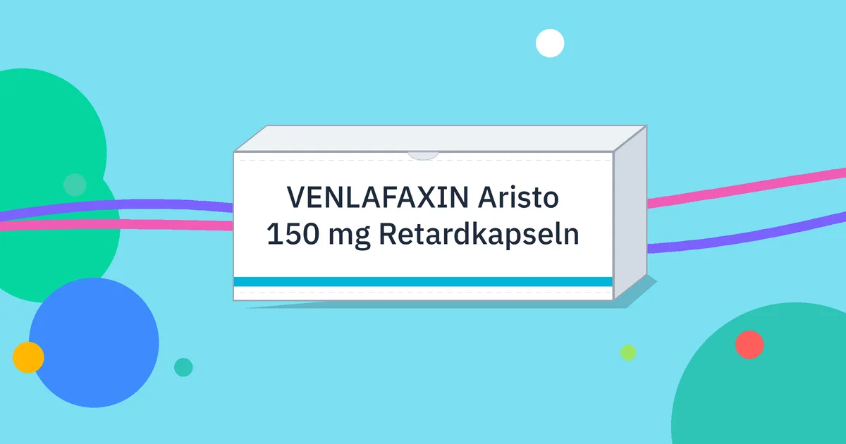 Symbolbild: Packung mit der Aufschrift VENLAFAXIN Aristo 150 mg Retardkapseln (PZN 11584613) – Verfügbarkeit und Bezug in Apotheken in Frankfurt am Main