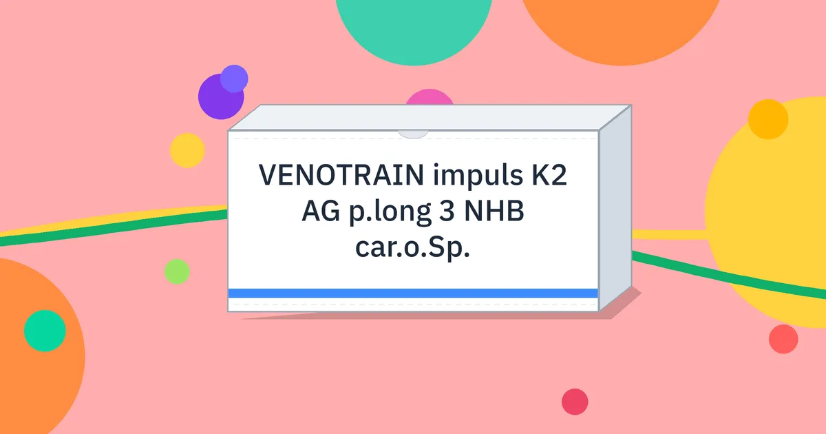 Symbolbild: Packung mit der Aufschrift VENOTRAIN impuls K2 AG p.long 3 NHB car.o.Sp. (PZN 08421787) – Verfügbarkeit und Bezug in Apotheken in Frankfurt am Main