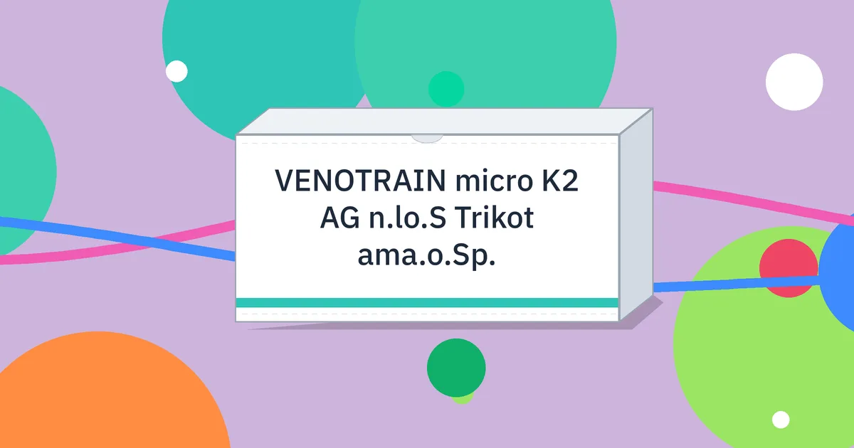 Symbolbild: Packung mit der Aufschrift VENOTRAIN micro K2 AG n.lo.S Trikot ama.o.Sp. (PZN 05712774) – Verfügbarkeit und Bezug in Apotheken in Frankfurt am Main