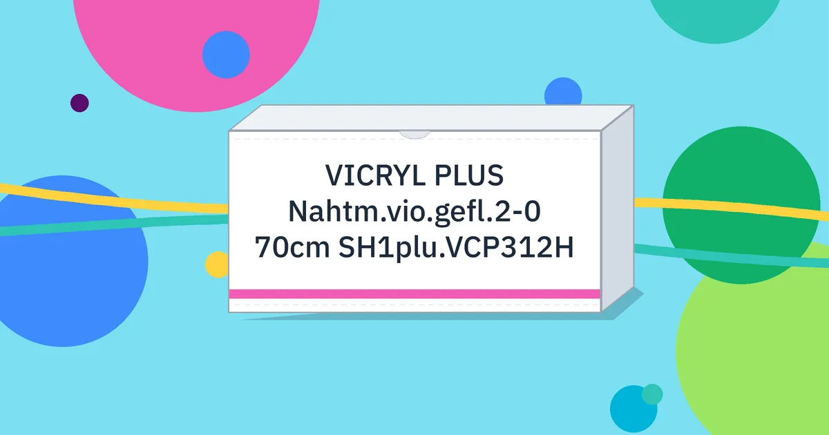 Symbolbild: Packung mit der Aufschrift VICRYL PLUS Nahtm.vio.gefl.2-0 70cm SH1plu.VCP312H (PZN 16798135) – Verfügbarkeit und Bezug in Apotheken in Frankfurt am Main