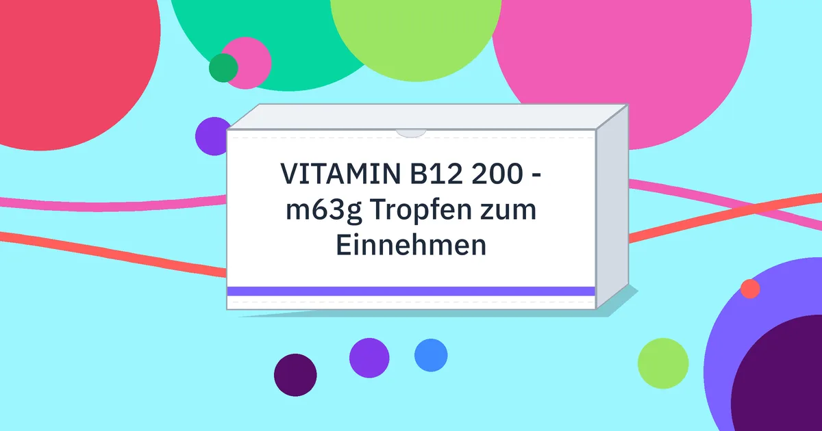 Symbolbild: Packung mit der Aufschrift VITAMIN B12 200 -m63g Tropfen zum Einnehmen (PZN 16945062) – Verfügbarkeit und Bezug in Apotheken in Frankfurt am Main