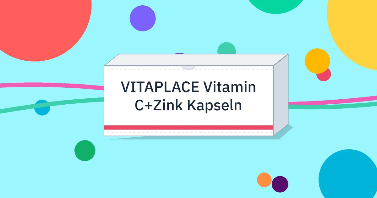 Symbolbild: Packung mit der Aufschrift VITAPLACE Vitamin C+Zink Kapseln (PZN 13923002) – Verfügbarkeit und Bezug in Apotheken in Frankfurt am Main