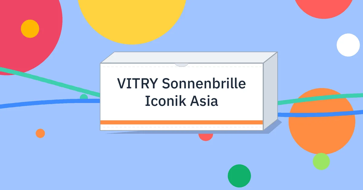 Symbolbild: Packung mit der Aufschrift VITRY Sonnenbrille Iconik Asia (PZN 18452688) – Verfügbarkeit und Bezug in Apotheken in Frankfurt am Main