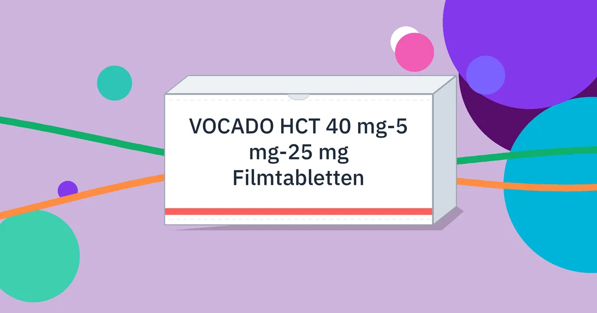 Symbolbild: Packung mit der Aufschrift VOCADO HCT 40 mg-5 mg-25 mg Filmtabletten (PZN 07381979) – Verfügbarkeit und Bezug in Apotheken in Frankfurt am Main