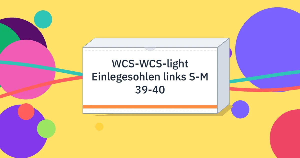 Symbolbild: Packung mit der Aufschrift WCS-WCS-light Einlegesohlen links S-M 39-40 (PZN 16631820) – Verfügbarkeit und Bezug in Apotheken in Frankfurt am Main