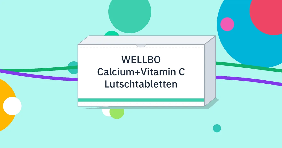Symbolbild: Packung mit der Aufschrift WELLBO Calcium+Vitamin C Lutschtabletten (PZN 05024465) – Verfügbarkeit und Bezug in Apotheken in Frankfurt am Main