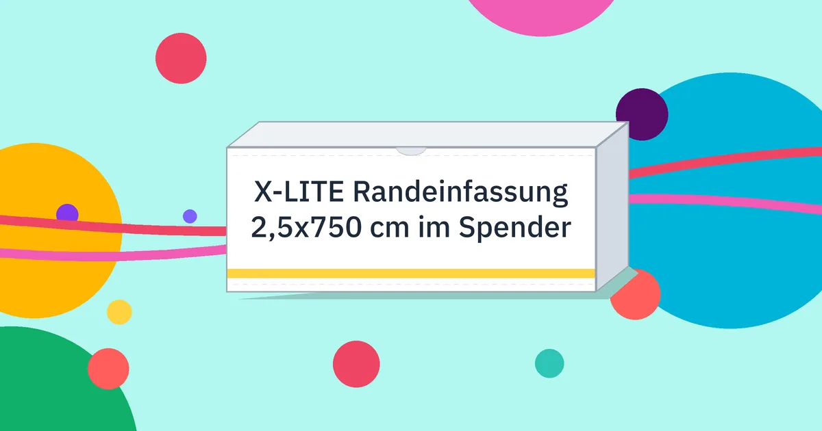 Symbolbild: Packung mit der Aufschrift X-LITE Randeinfassung 2,5x750 cm im Spender (PZN 14404907) – Verfügbarkeit und Bezug in Apotheken in Frankfurt am Main