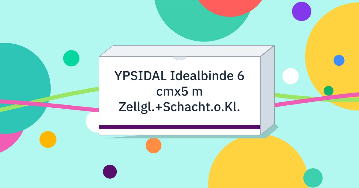 Symbolbild: Packung mit der Aufschrift YPSIDAL Idealbinde 6 cmx5 m Zellgl.+Schacht.o.Kl. (PZN 12603778) – Verfügbarkeit und Bezug in Apotheken in Frankfurt am Main