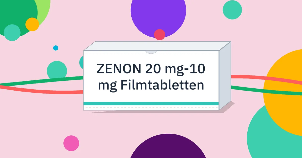 Symbolbild: Packung mit der Aufschrift ZENON 20 mg-10 mg Filmtabletten (PZN 19168475) – Verfügbarkeit und Bezug in Apotheken in Frankfurt am Main