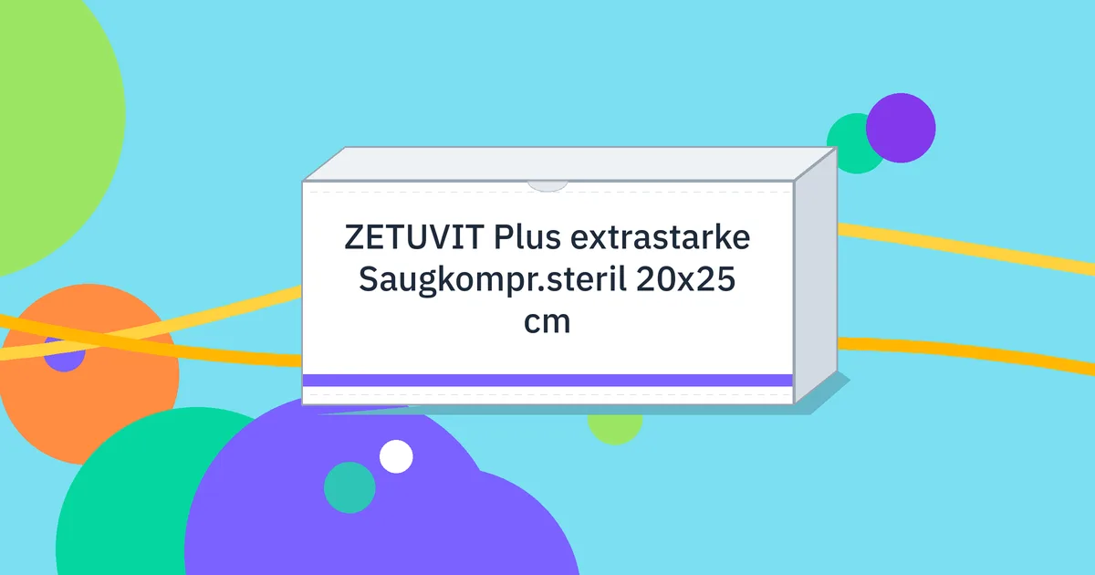 Symbolbild: Packung mit der Aufschrift ZETUVIT Plus extrastarke Saugkompr.steril 20x25 cm (PZN 20283678) – Verfügbarkeit und Bezug in Apotheken in Frankfurt am Main