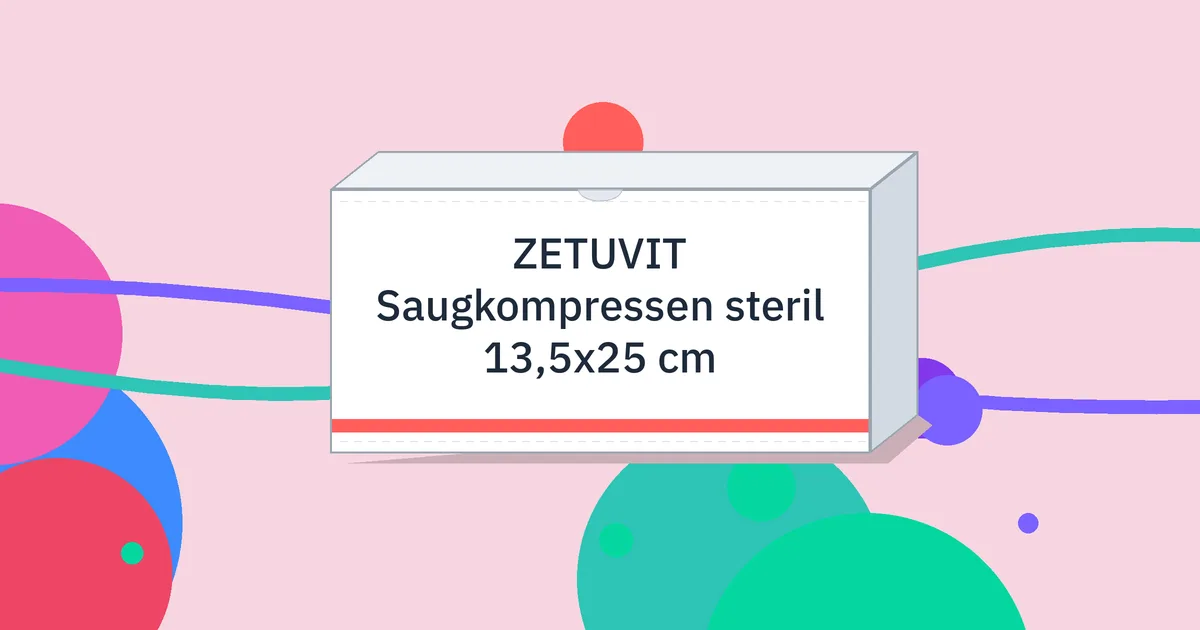 Symbolbild: Packung mit der Aufschrift ZETUVIT Saugkompressen steril 13,5x25 cm (PZN 04040841) – Verfügbarkeit und Bezug in Apotheken in Frankfurt am Main
