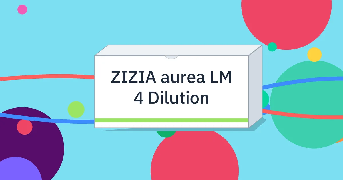 Symbolbild: Packung mit der Aufschrift ZIZIA aurea LM 4 Dilution (PZN 13303363) – Verfügbarkeit und Bezug in Apotheken in Frankfurt am Main