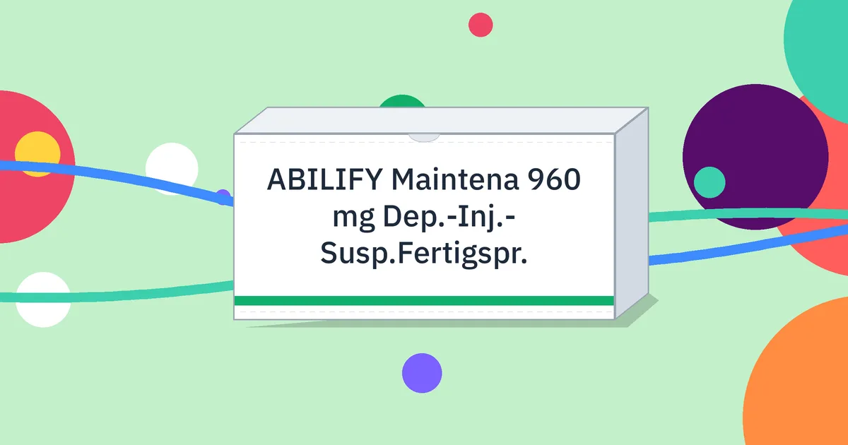 Symbolbild: Packung mit der Aufschrift ABILIFY Maintena 960 mg Dep.-Inj.-Susp.Fertigspr. (PZN 19644705) – Verfügbarkeit und Bezug in Apotheken in Frankfurt am Main