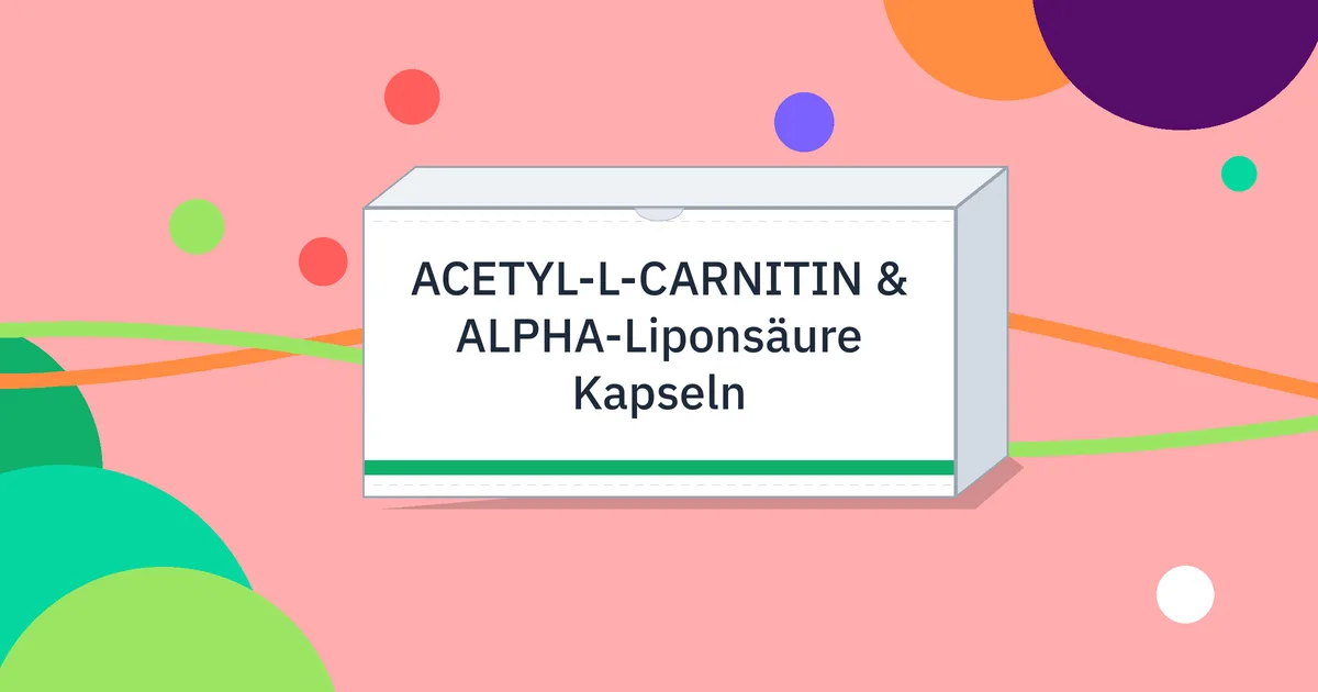 Symbolbild: Packung mit der Aufschrift ACETYL-L-CARNITIN & ALPHA-Liponsäure Kapseln (PZN 15434394) – Verfügbarkeit und Bezug in Apotheken in Frankfurt am Main