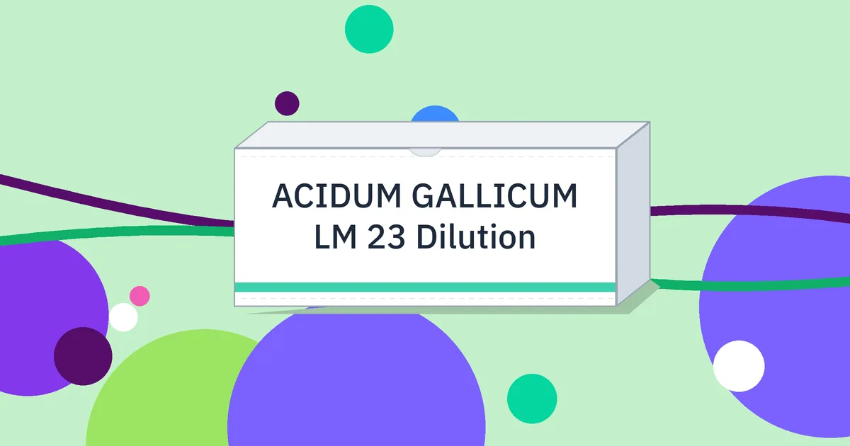 Symbolbild: Packung mit der Aufschrift ACIDUM GALLICUM LM 23 Dilution (PZN 13275773) – Verfügbarkeit und Bezug in Apotheken in Frankfurt am Main
