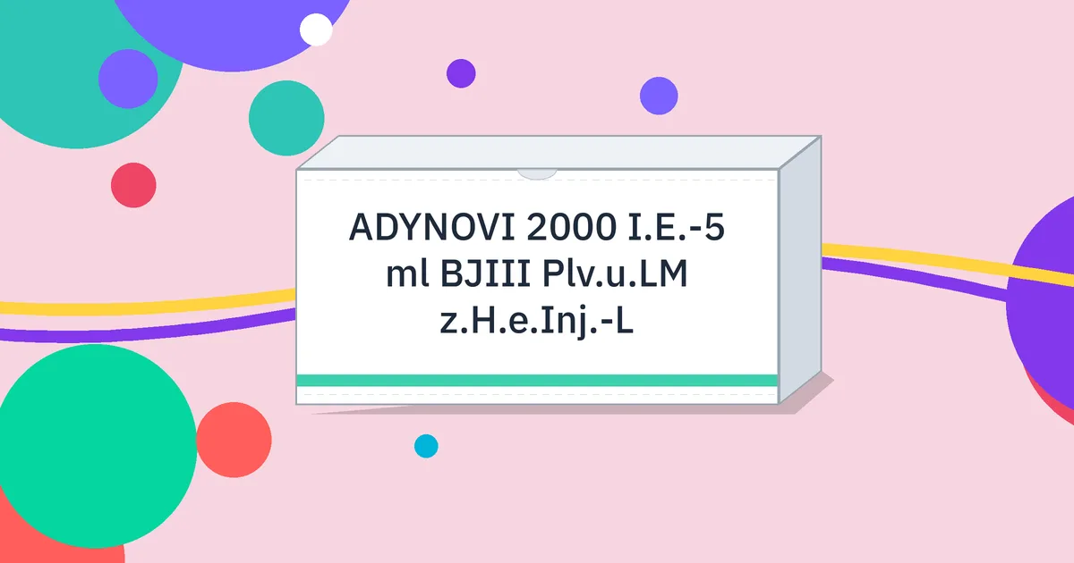 Symbolbild: Packung mit der Aufschrift ADYNOVI 2000 I.E.-5 ml BJIII Plv.u.LM z.H.e.Inj.-L (PZN 17292716) – Verfügbarkeit und Bezug in Apotheken in Frankfurt am Main