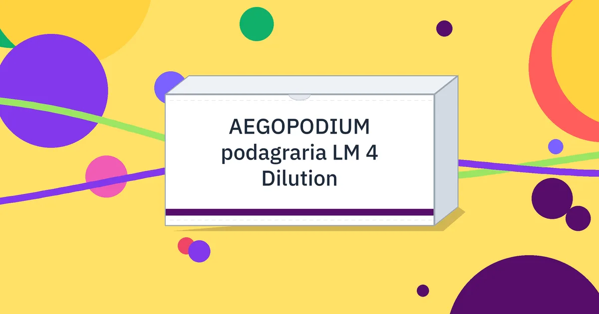 Symbolbild: Packung mit der Aufschrift AEGOPODIUM podagraria LM 4 Dilution (PZN 13298053) – Verfügbarkeit und Bezug in Apotheken in Frankfurt am Main