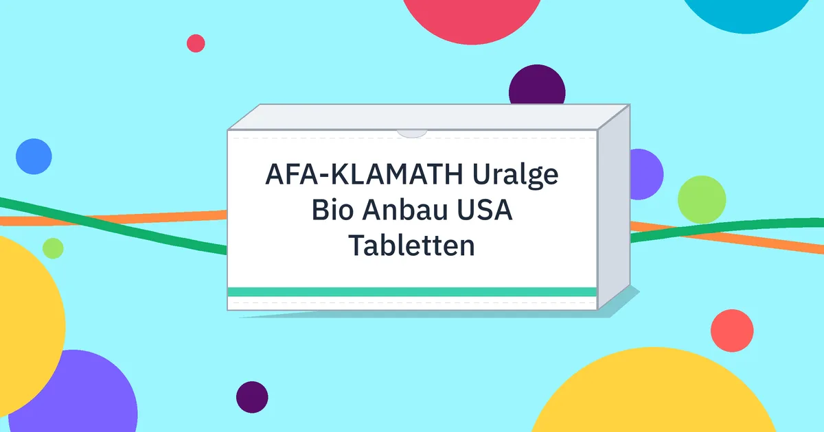 Symbolbild: Packung mit der Aufschrift AFA-KLAMATH Uralge Bio Anbau USA Tabletten (PZN 03082004) – Verfügbarkeit und Bezug in Apotheken in Frankfurt am Main