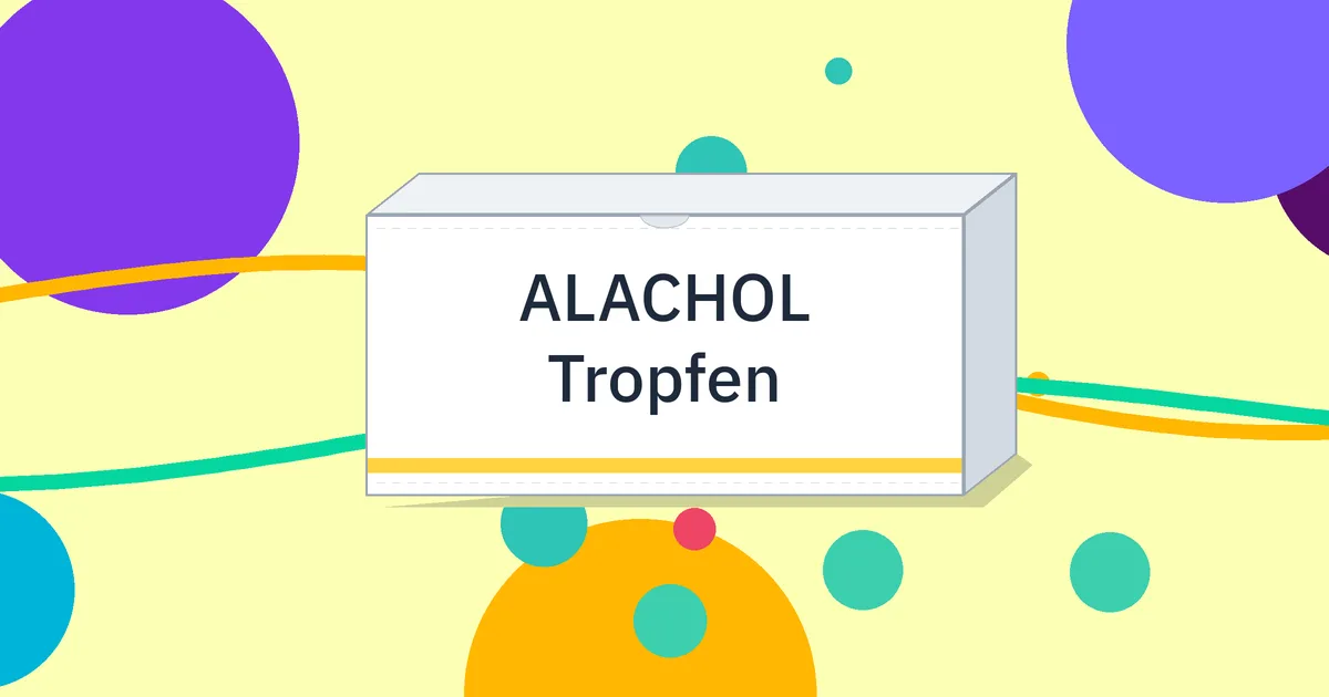 Symbolbild: Packung mit der Aufschrift ALACHOL Tropfen (PZN 10409173) – Verfügbarkeit und Bezug in Apotheken in Frankfurt am Main