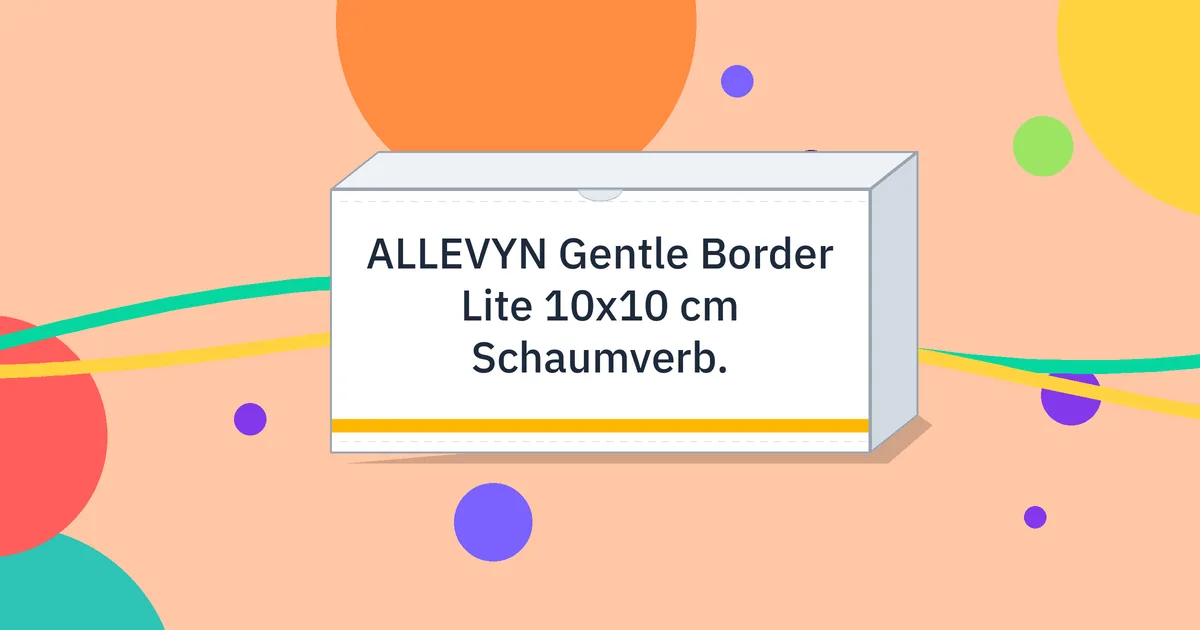 Symbolbild: Packung mit der Aufschrift ALLEVYN Gentle Border Lite 10x10 cm Schaumverb. (PZN 20122834) – Verfügbarkeit und Bezug in Apotheken in Frankfurt am Main