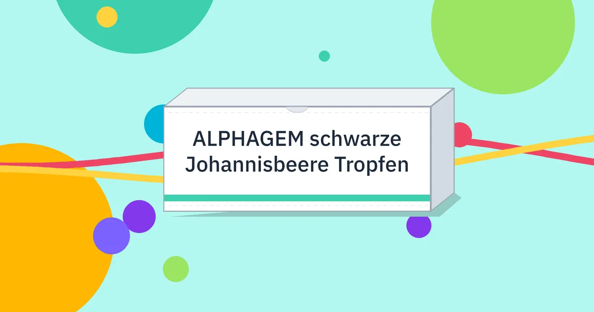 Symbolbild: Packung mit der Aufschrift ALPHAGEM schwarze Johannisbeere Tropfen (PZN 20297551) – Verfügbarkeit und Bezug in Apotheken in Frankfurt am Main