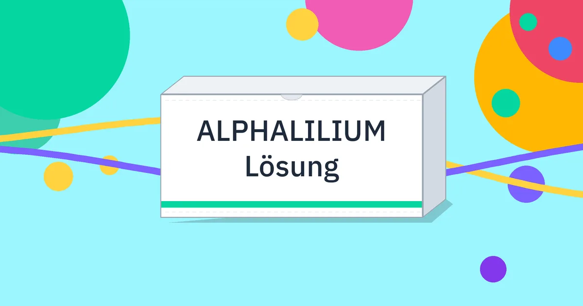 Symbolbild: Packung mit der Aufschrift ALPHALILIUM Lösung (PZN 01412041) – Verfügbarkeit und Bezug in Apotheken in Frankfurt am Main